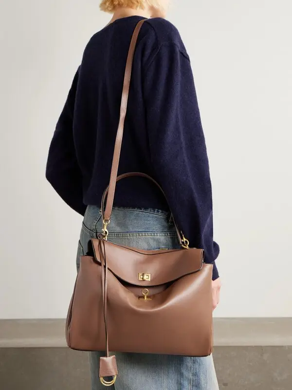 Balenciaga Rodeo Medium Leather Shoulder Bag - Brown