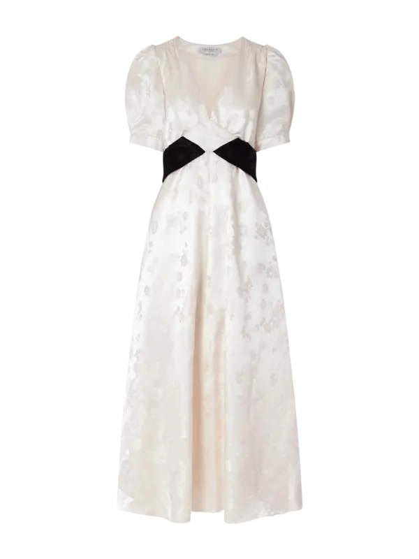 Gabriela Hearst Larkin Belted Floral-jacquard Silk-satin Maxi Dress