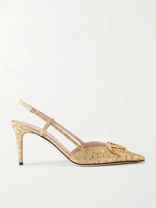 Valentino Garavani Vlogo Embellished Slingback Pumps