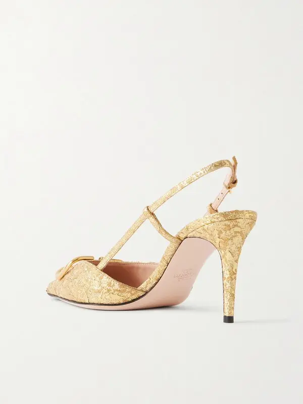Valentino Garavani Vlogo Embellished Slingback Pumps