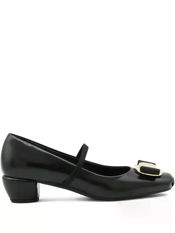 FERRAGAMO Vara Buckle Strap Pumps - Black