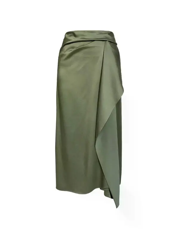Erdem Draped-detail Midi Skirt - Green