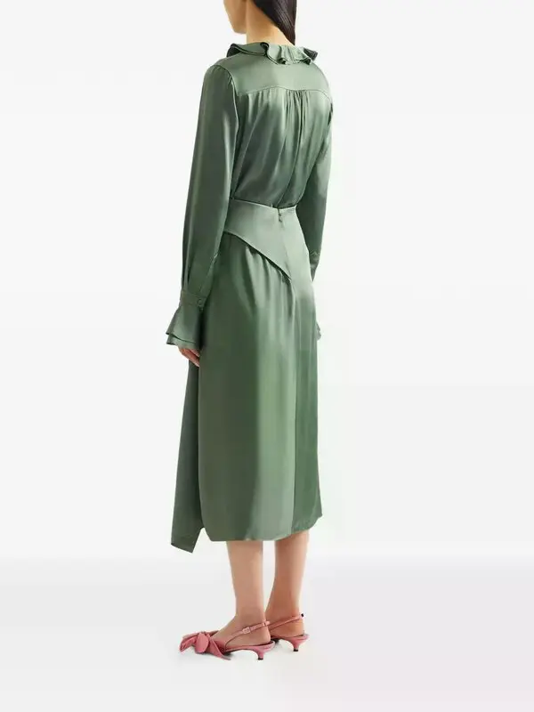 Erdem Draped-detail Midi Skirt - Green