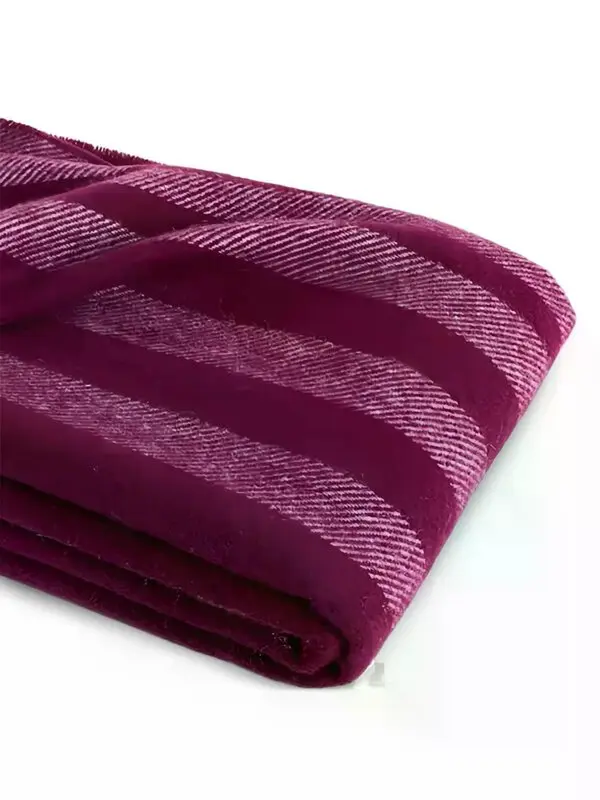 HAY Striped Fringed Blanket - Purple