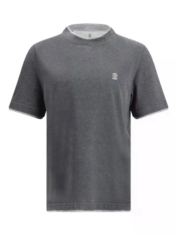 Brunello Cucinelli Crew-neck Embroidered-logo T-shirt
