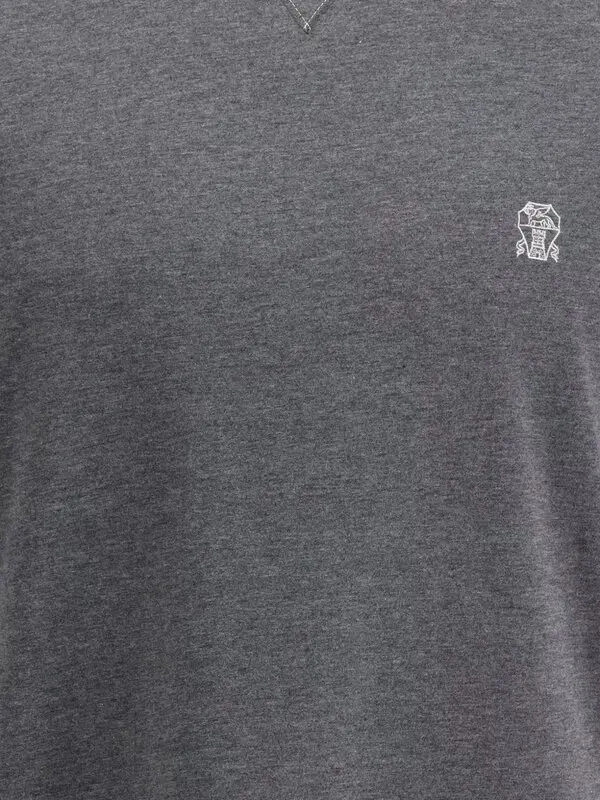 Brunello Cucinelli Crew-neck Embroidered-logo T-shirt