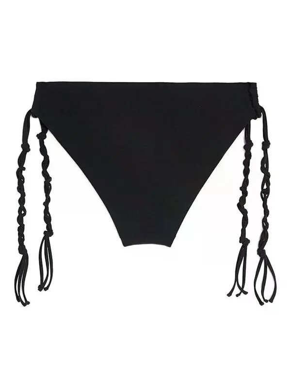 JIL SANDER Tangle Braided-trim Bikini Bottoms - Black