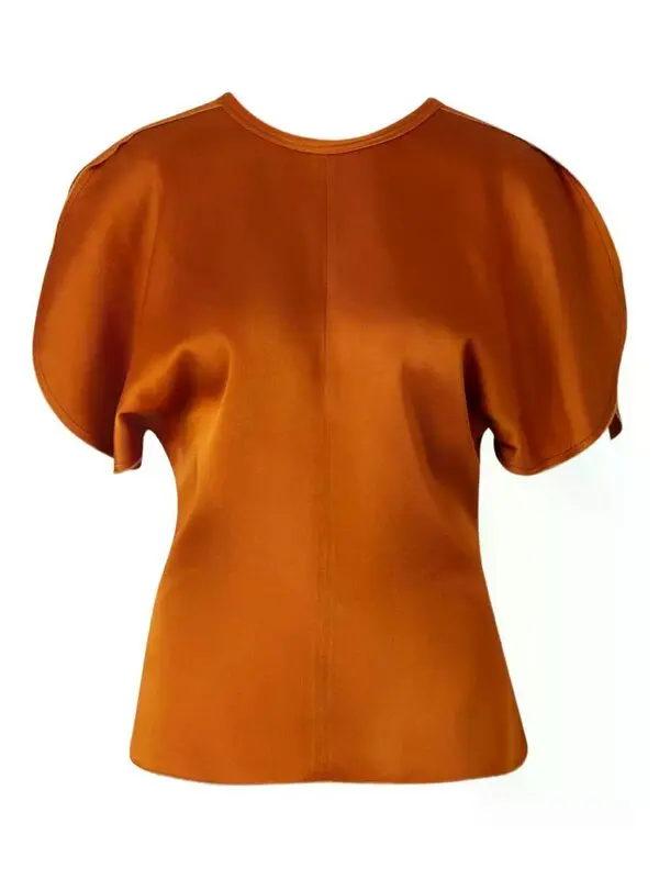 Victoria Beckham V-neck Short-sleeve Blouse - Orange