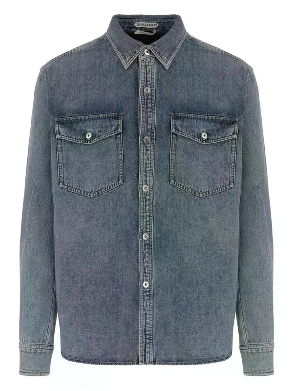 JW Anderson Logo-patch Denim Shirt - Blue