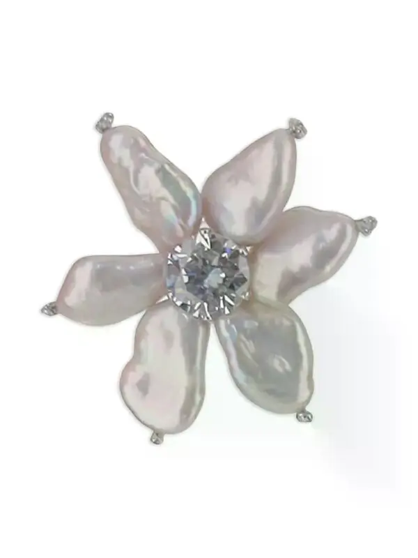 MELA Flower-motif Crystal And Pearl Earrings