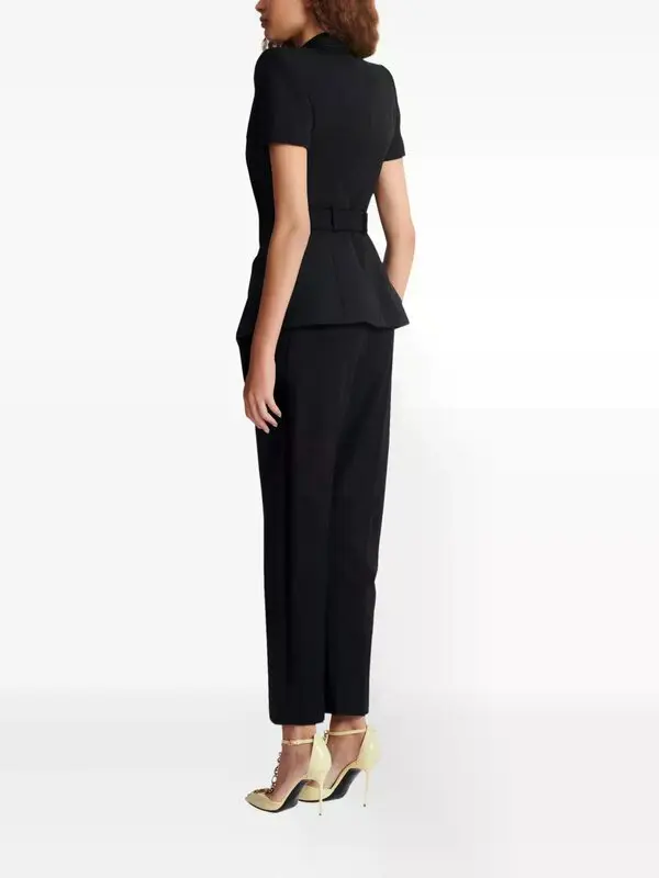 Balmain Belted Grain-de-poudre Blazer - Black