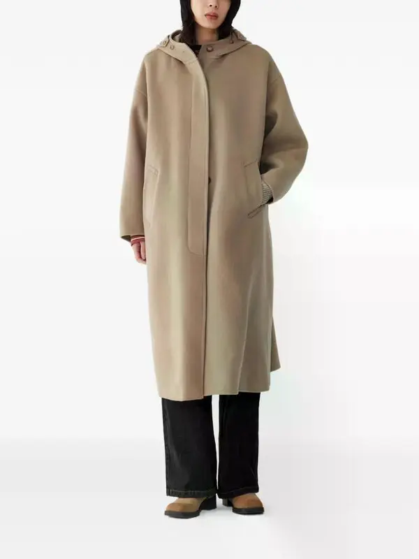 STUDIO TOMBOY Hooded Wool Coat - Neutrals