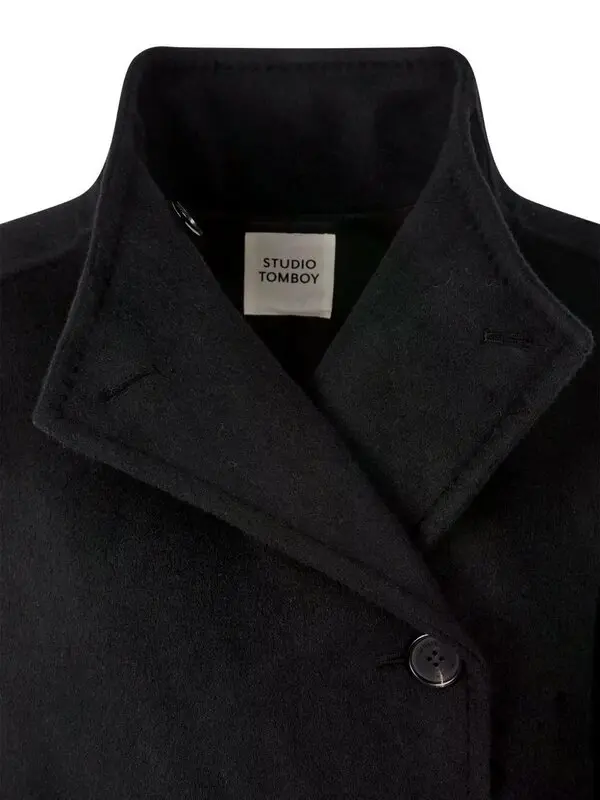 STUDIO TOMBOY High-neck Belted Coat - Black