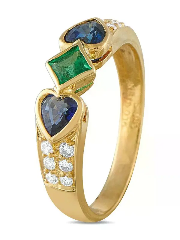 LB EXCLUSIVE 18k Yellow Multi-stone Band Ring - Gold