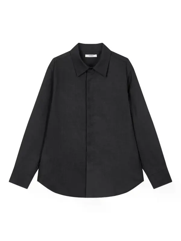 STUDIO TOMBOY Concealed Button Shirt - Grey