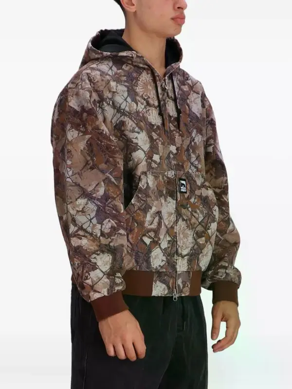Obey Leaf Print Hooded Jacket