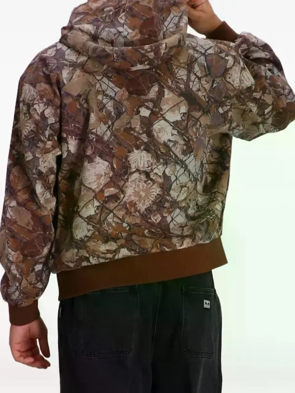 Obey Leaf Print Hooded Jacket