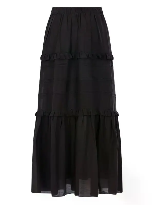 MARANT ETOILE Tiered Maxi Skirt With Ruffle Detail - Black