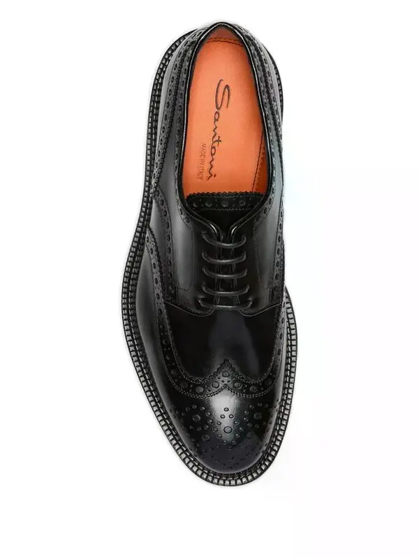 Santoni Leather Brogue Derby Shoes