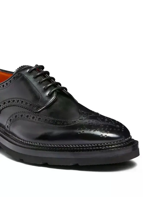 Santoni Leather Brogue Derby Shoes