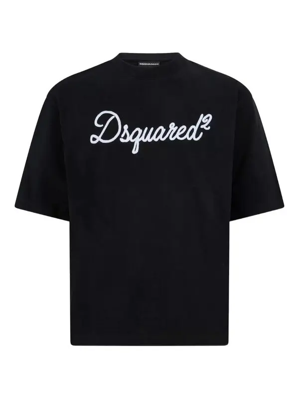 Dsquared2 Logo-embroidered T-shirt - Black