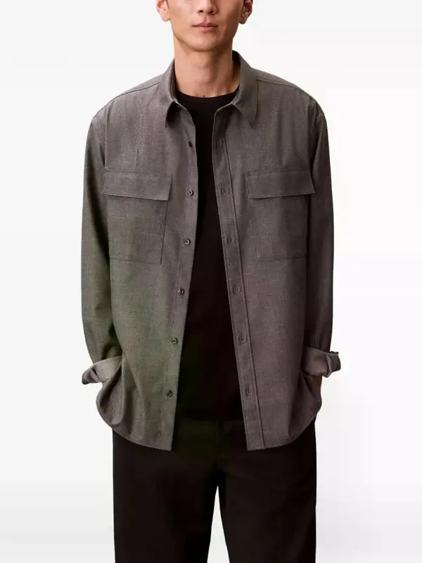 Calvin Klein Buttoned Chest-pockets Shirt - Grey