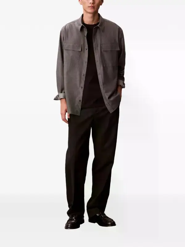 Calvin Klein Buttoned Chest-pockets Shirt - Grey