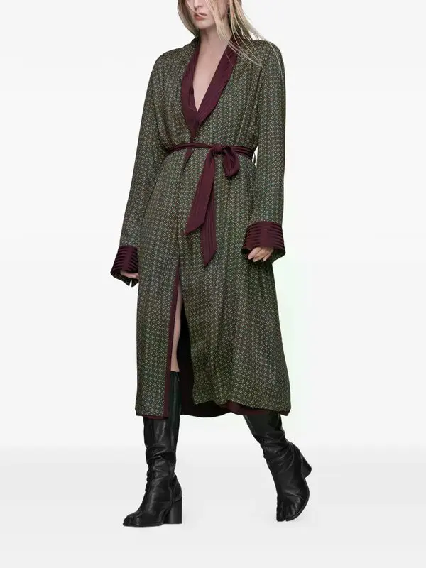 MAISON MARGIELA Reversible Striped Geometric Print Coat