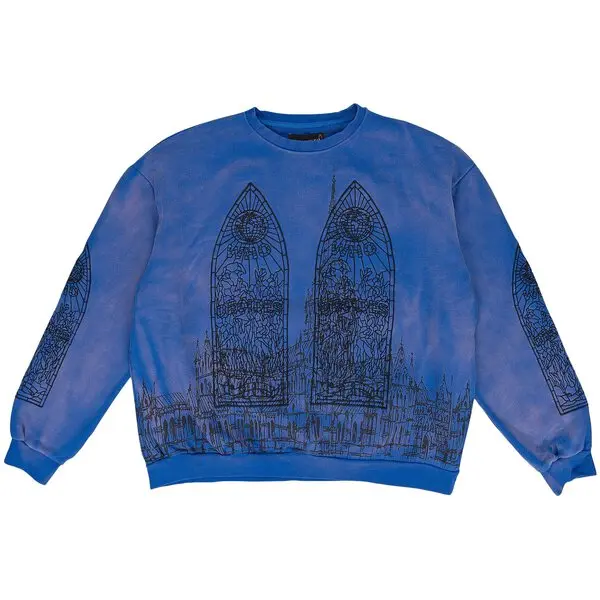 WHO DECIDES WAR Cathedral Pullover Sweater - Blue