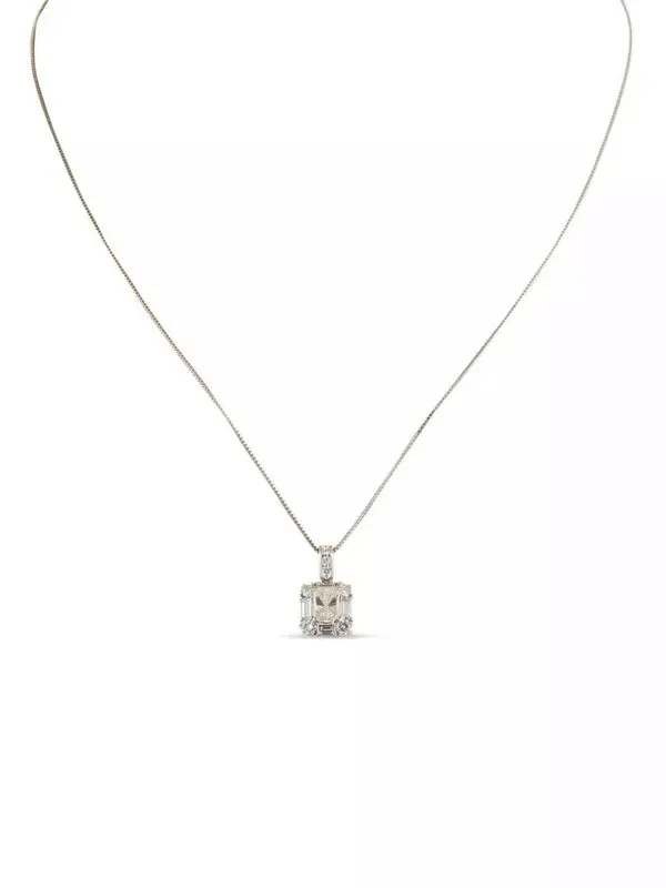 LB EXCLUSIVE Platinum 2.0ct Diamond Pendant Necklace - Silver