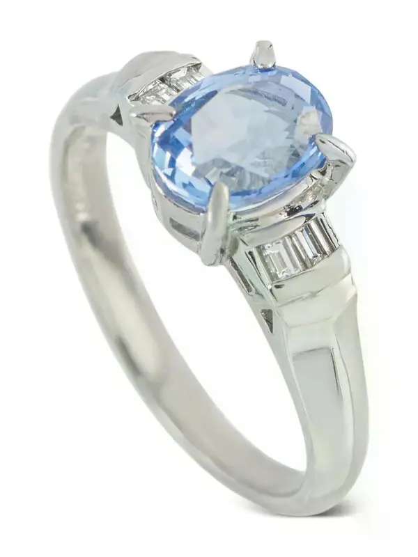 LB EXCLUSIVE Platinum, Diamond, And Sapphire Ring - Silver