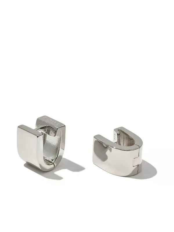 OTIUMBERG Square Huggie Earrings - Silver