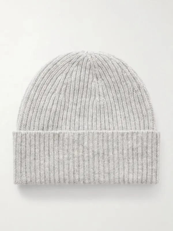 William Lockie Ribbed Cashmere Beanie - Gray