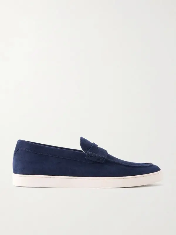 Brunello Cucinelli Suede Penny Loafers - Blue