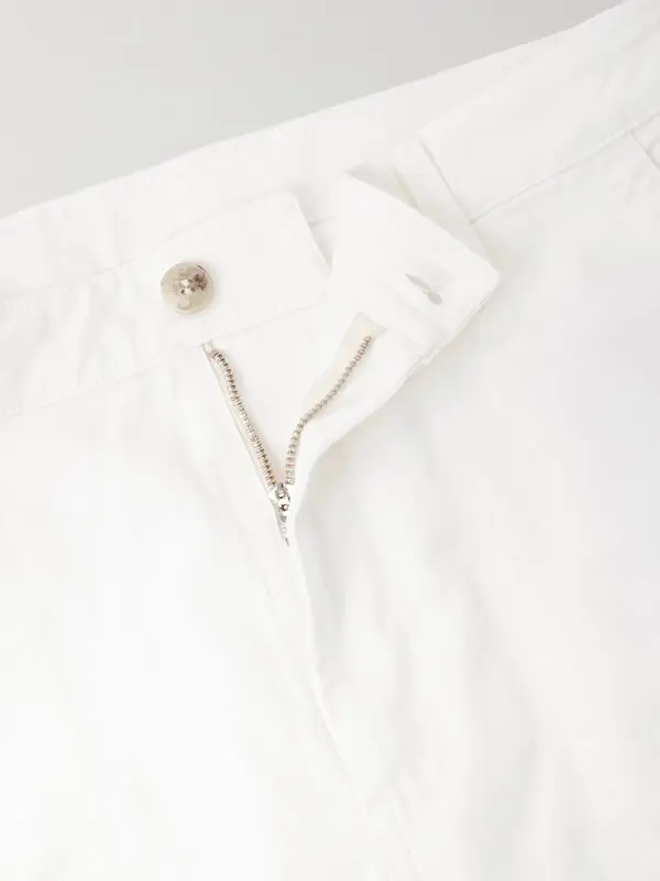 Canali Straight-leg Cotton-blend Twill Trousers - Neutrals