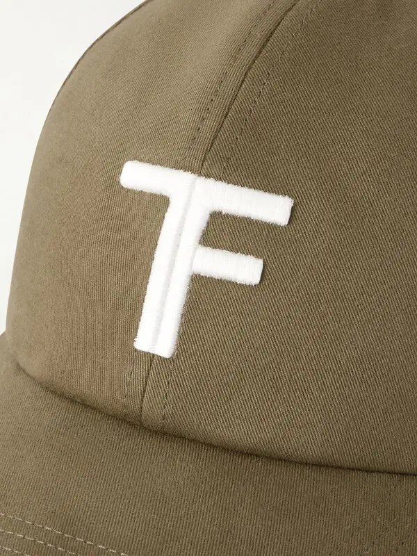 TOM FORD Leather-trimmed Logo Baseball Cap - Green