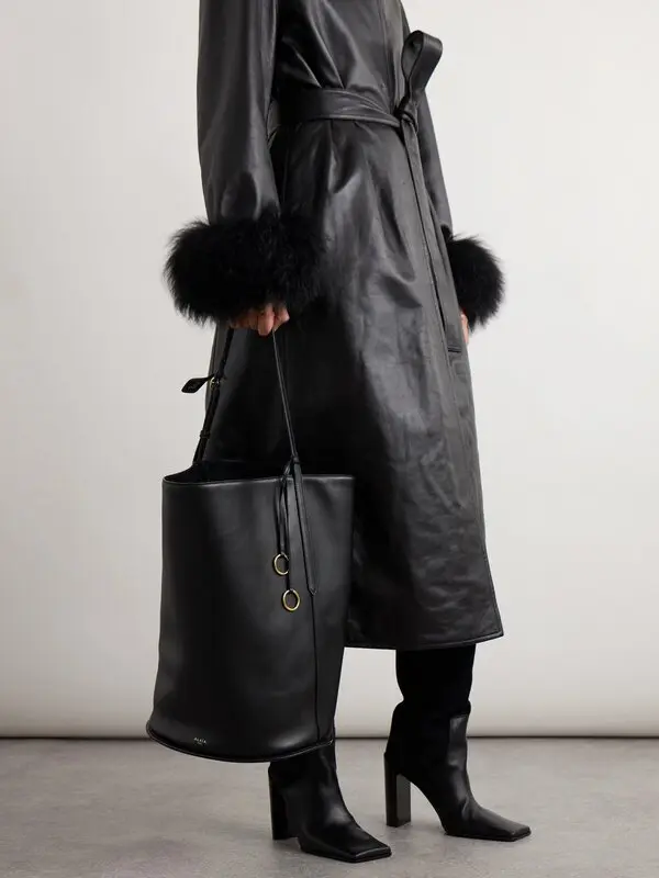 Alaïa Large Leather Bucket Bag - Black