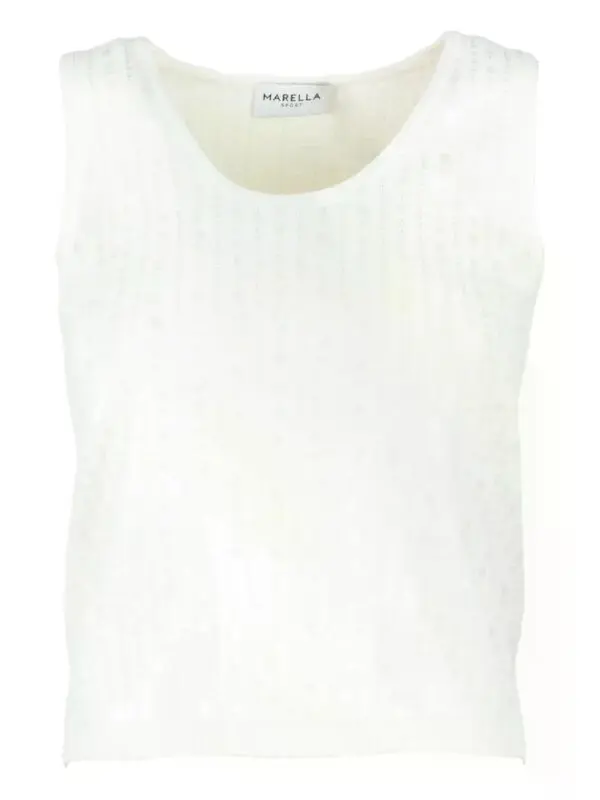 Marella Sequin Tank Top - White