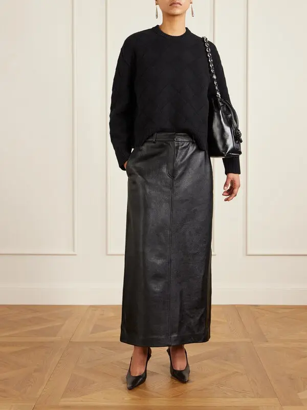 TOTEME Textured-leather Maxi Skirt