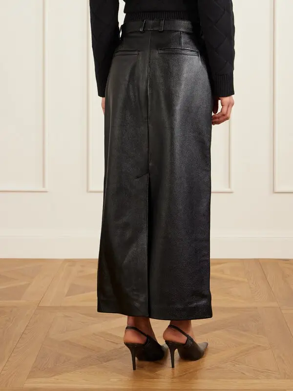 TOTEME Textured-leather Maxi Skirt