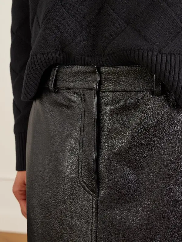 TOTEME Textured-leather Maxi Skirt