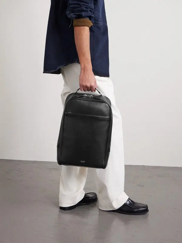 TOM FORD Full-grain Leather Backpack - Black
