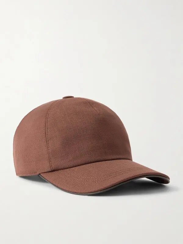Canali Wool And Linen-blend Twill Baseball Cap - Brown
