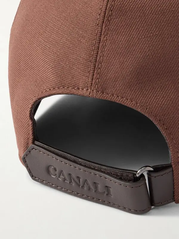 Canali Wool And Linen-blend Twill Baseball Cap - Brown