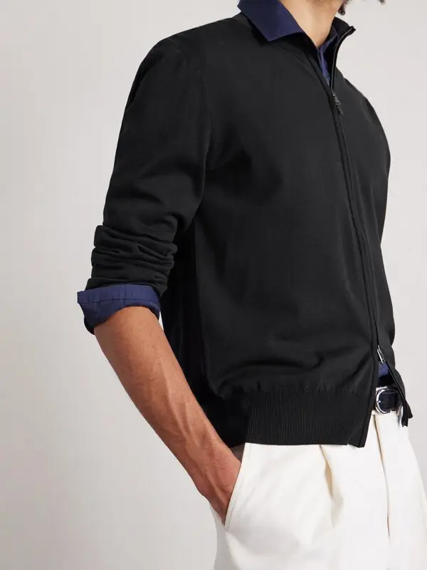 Canali Slim-fit Cotton Zip-up Sweater