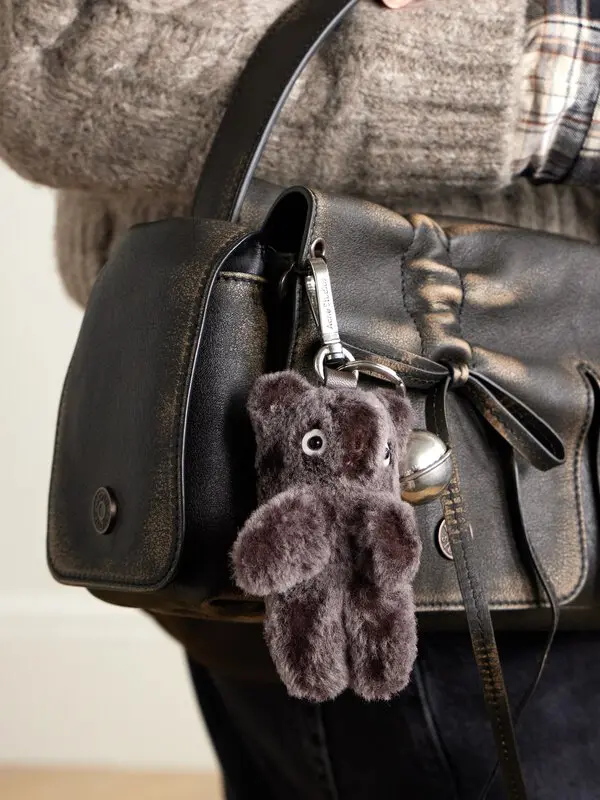 Acne Studios Leather-trimmed Shearling Keychain