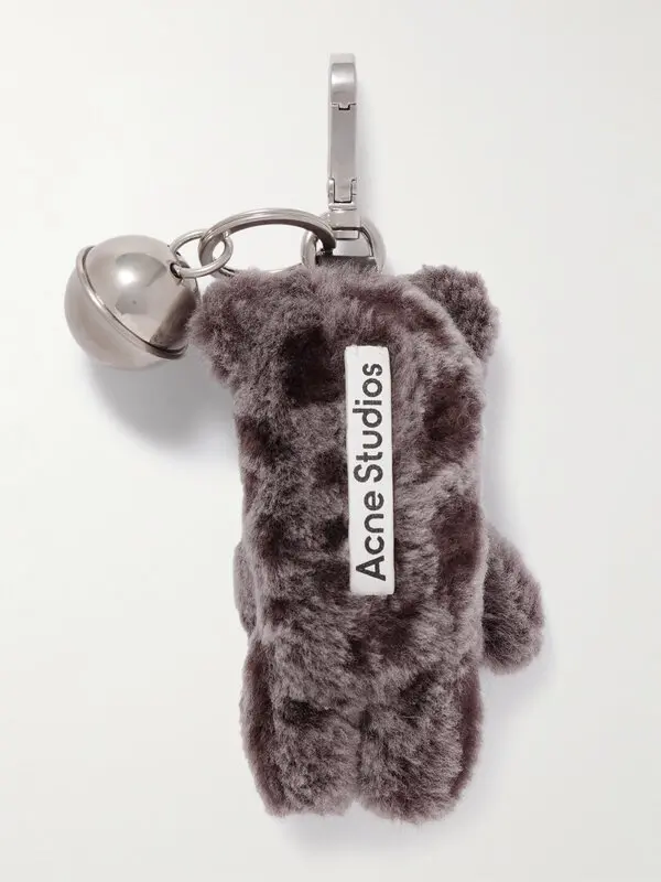 Acne Studios Leather-trimmed Shearling Keychain
