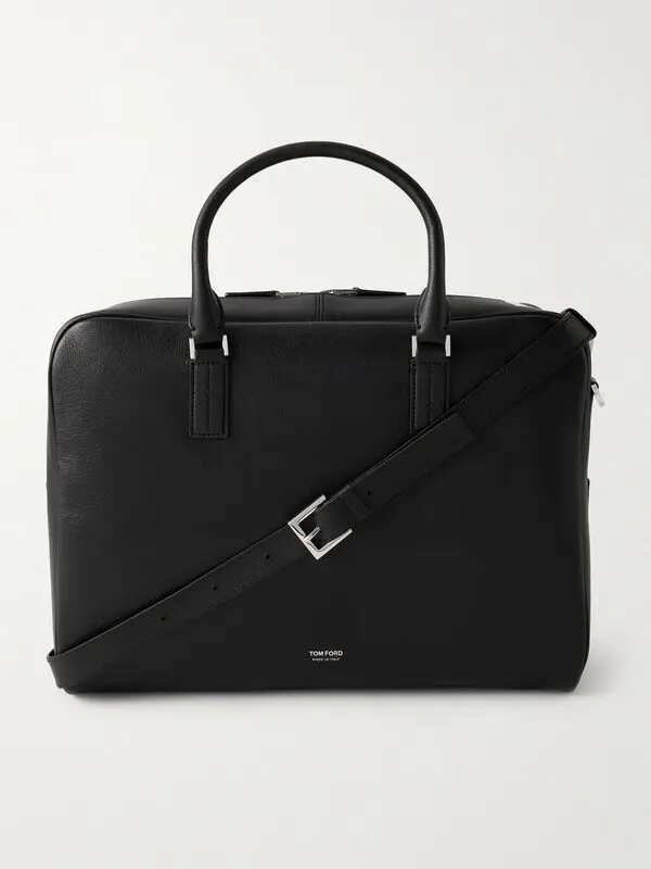 TOM FORD Full-grain Leather Briefcase - Black