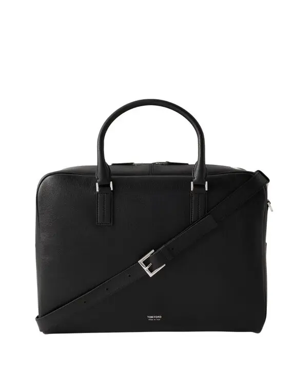 TOM FORD Full-grain Leather Briefcase - Black