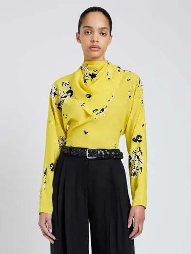 Proenza Schouler Ysabelle Printed Top - Yellow Multi